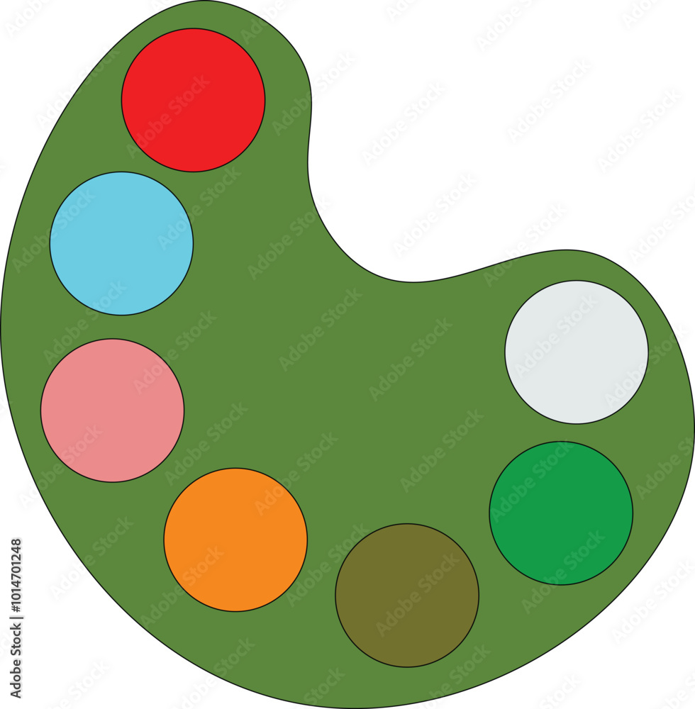 color palette with different filled colors isolated on white background ...