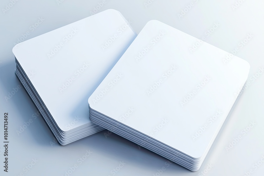 Two Blank Cards Positioned Side by Side, Captured From a Top-Down ...