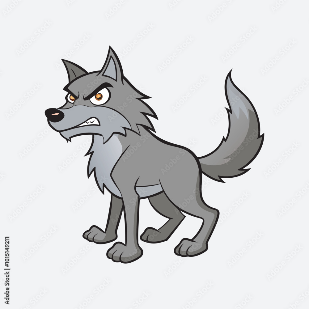 Angry wolf man vector art Illustration clipart Stock Vector | Adobe Stock