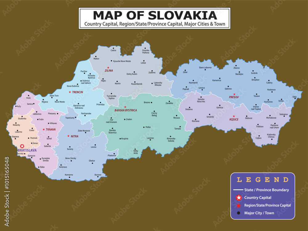 European Country Geography Political map. Political map of country with ...