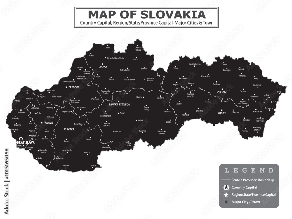 European Country Geography Political map. Political map of country with ...