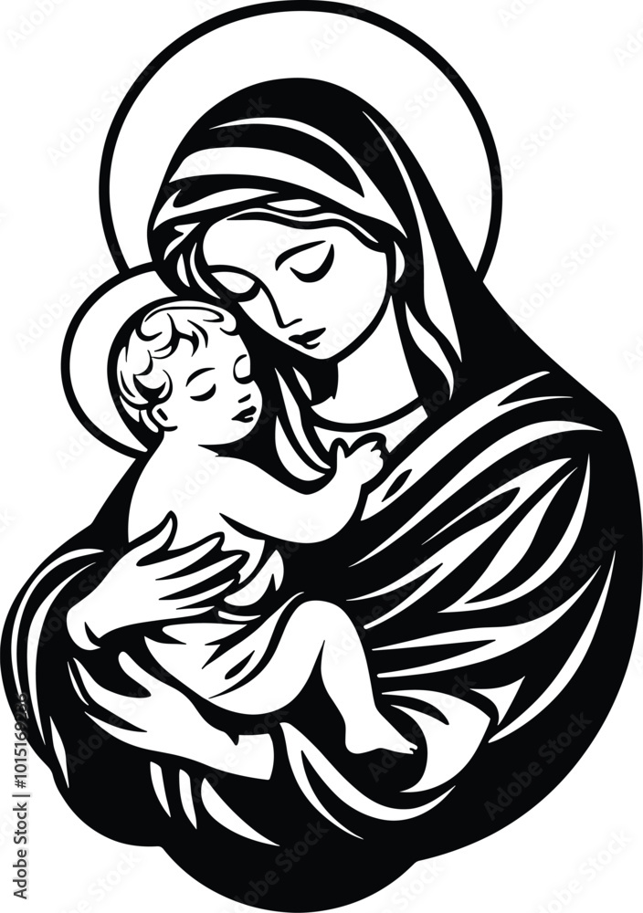 Our Lady Virgin Mary Mother of Jesus, Holy Mary, madonna, vector ...