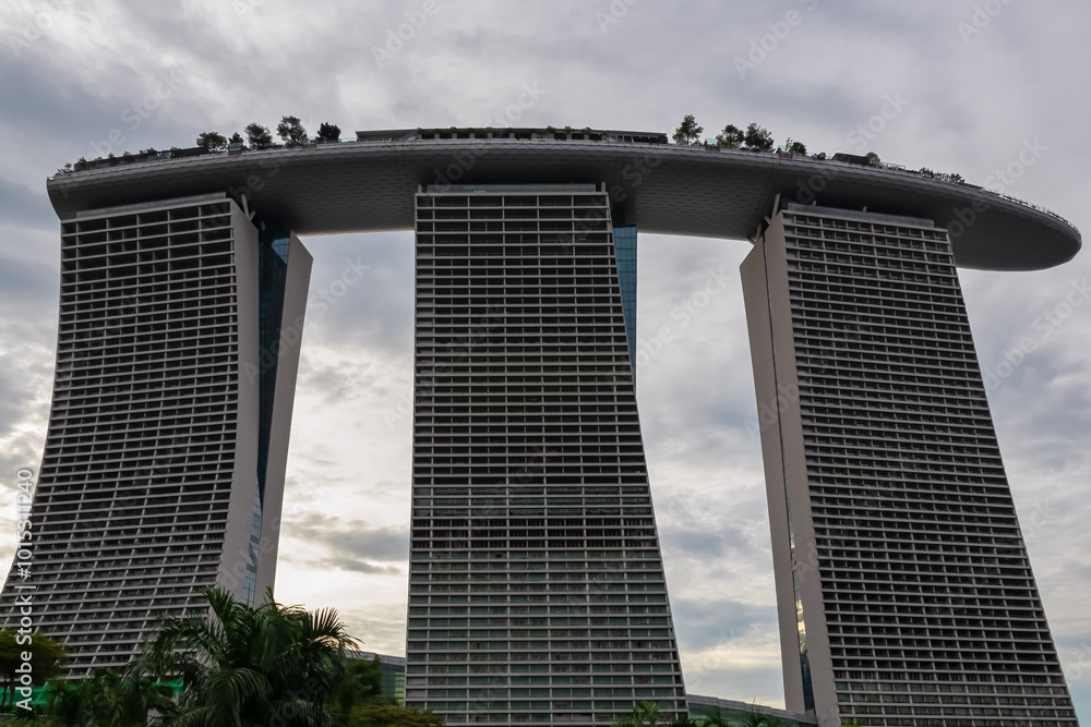 Iconic SkyPark observation deck of luxury Marina Bay Sands hotel in ...