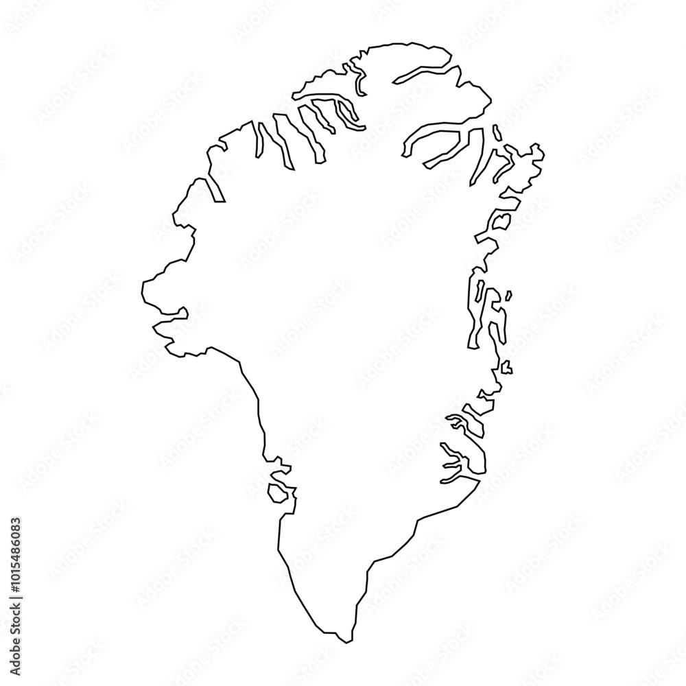 greenland map with regions isolated on white background. Map of greenland. Vector illustration ...