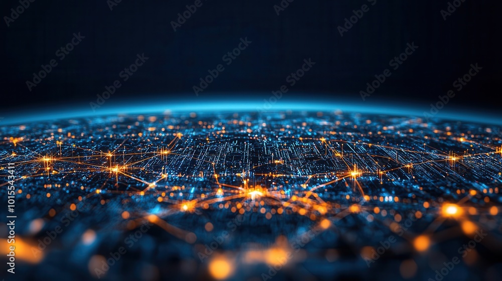 2024 to 2025 blocks transition with digital connections, representing ...
