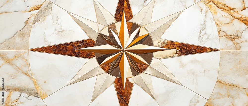 Marble pattern, compass rose, white background, symmetrical composition ...