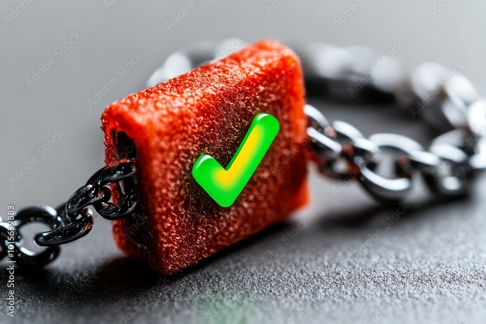 Minimalist depiction of a phishing link, with an exclamation mark and ...