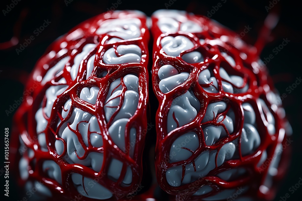 Realistic blood flow through the human brain, highlighting the circle ...
