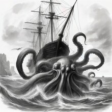 Squid Octopus Myth Of Seafaring Free Stock Photo - Public Domain Pictures