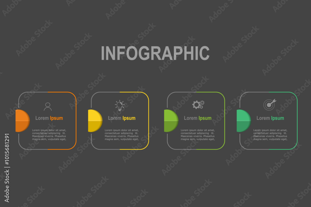 infographic timeline 4 steps template. For milestone, Roadmap, Timeline ...