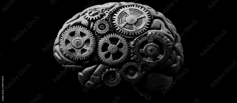Cogs and Brain Stock Illustration | Adobe Stock