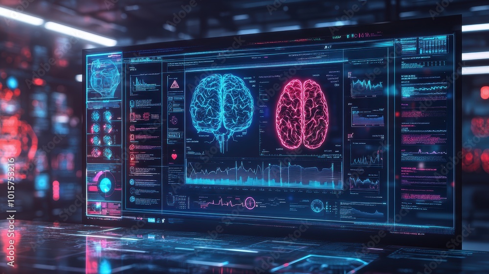A digital interface showing a healthcare dashboard with AI-driven ...