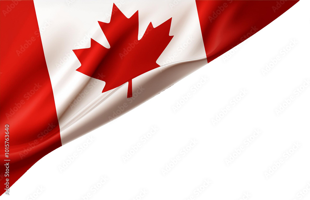 folded canada flag on white background as corner border Stock ...
