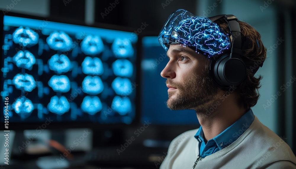 Neuroscience facility featuring male patient in a headset for NSMS ...