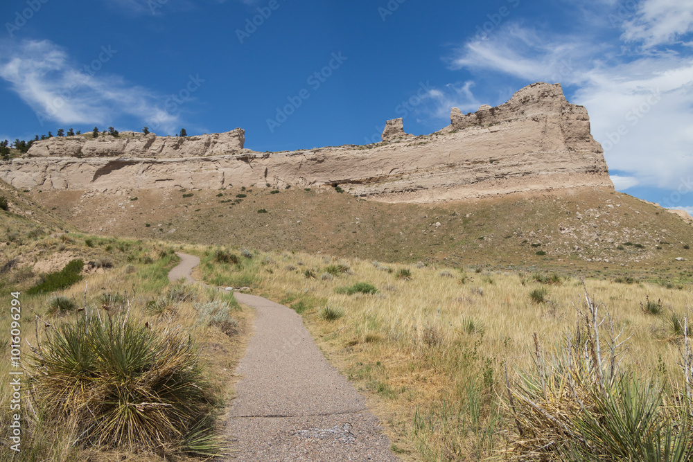 Hiking trail at Scotts Bluff National Monument, Nebraska Stock Photo ...