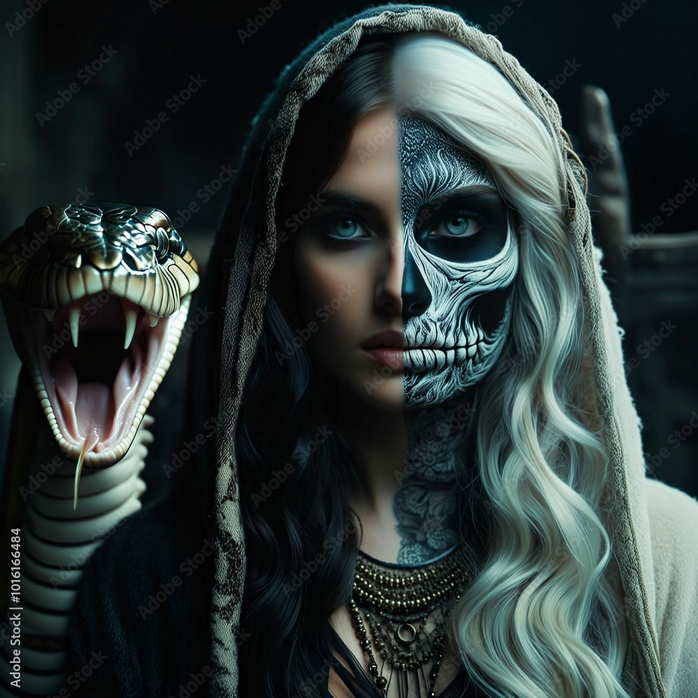 Hel, the Norse goddess, between Life &Death, half living and half dead ...