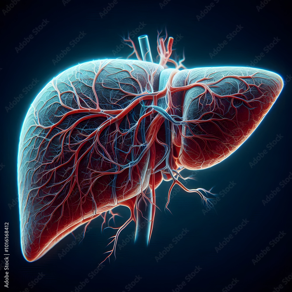 Human Liver Anatomy with Vascular System | A realistic, scientifically ...