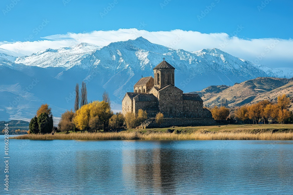 Armenian Cathedral Church of the Holy Cross on Akdamar Island, Van Lake ...