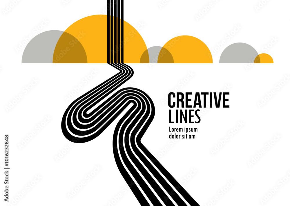 Linear composition vector road to horizon, abstract background with ...