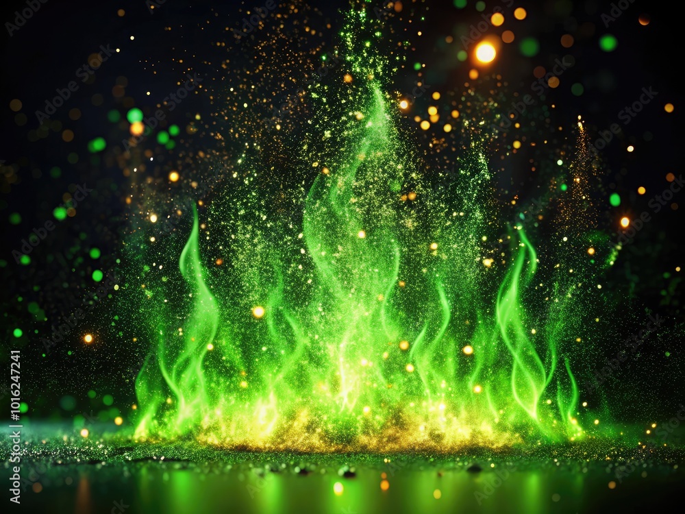 4K Green Fire Particles Animation for Fashion Backgrounds and Glamour ...