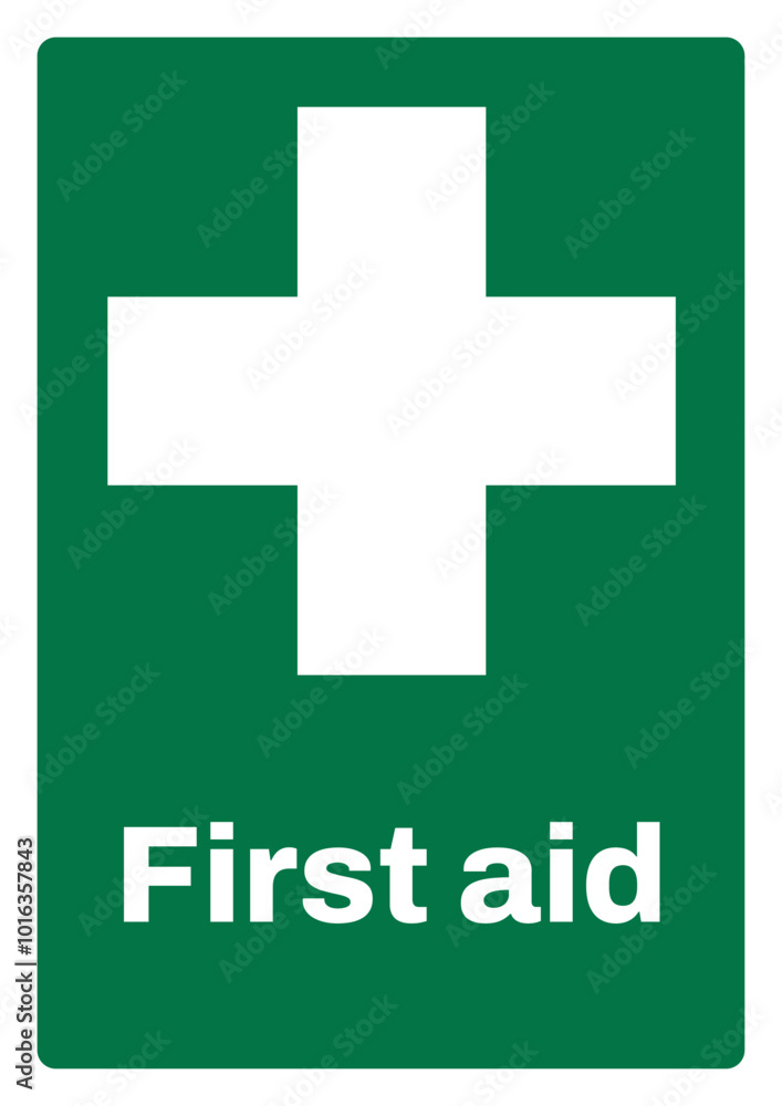 OSHA/ANSI emergency and first aid safety signs sentence case text_first ...