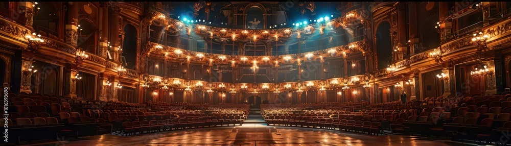 Opera singers performing on a grand stage with dramatic costumes, grand ...