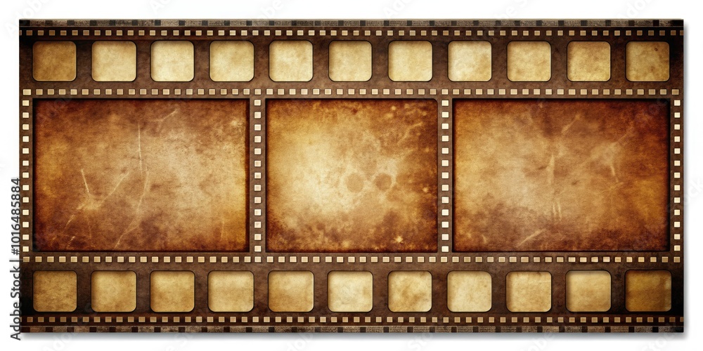 Classic brown film strip frames ideal for vintage movie backgroundsâ ...