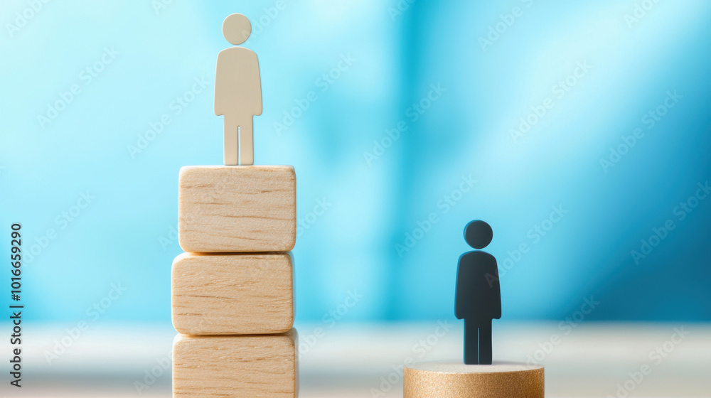 Symbolic Representation of Wealth Gap with Figures Two figures standing ...
