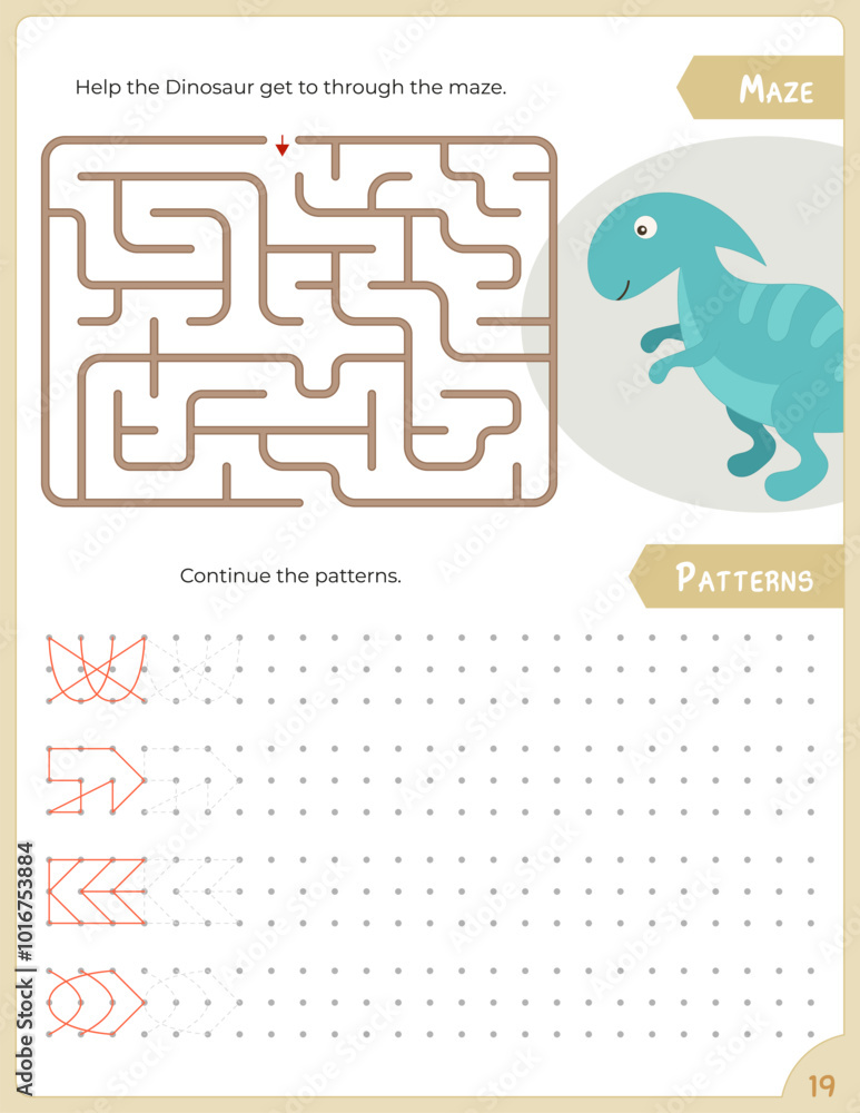 Activity Pages for Kids book. Printable Activity Sheet with dinosaurs ...