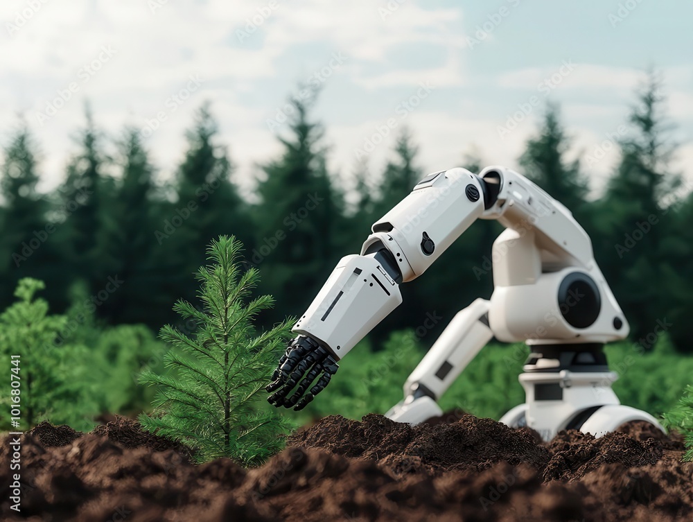 AI-guided tree-planting robots using satellite data to choose the best ...
