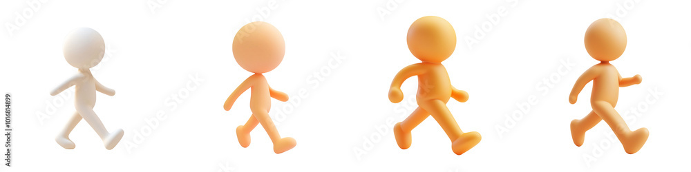 PNG 3d icons and object Walking animation sequence showing progression ...