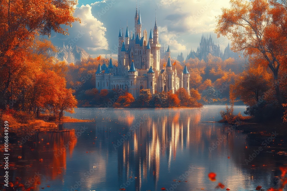 fairy taleinspired princess castle set against a dreamy landscape ...