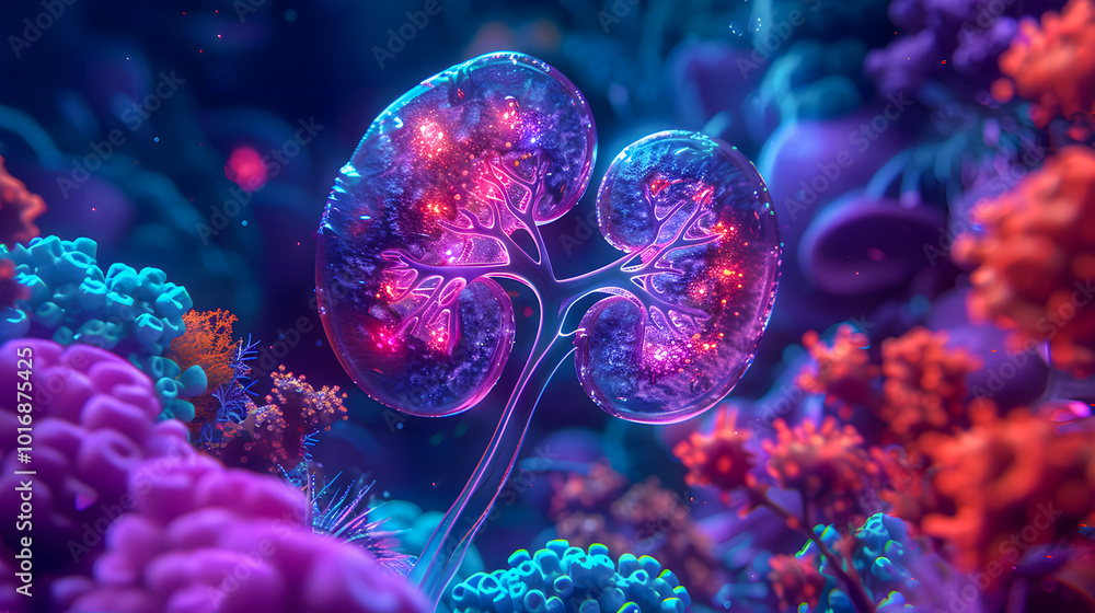 Stock-Illustration „Renal pathology image displaying chronic kidney ...