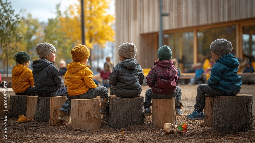 Children Learning in a Forest School: Interactive Outdoor Classroom in ...