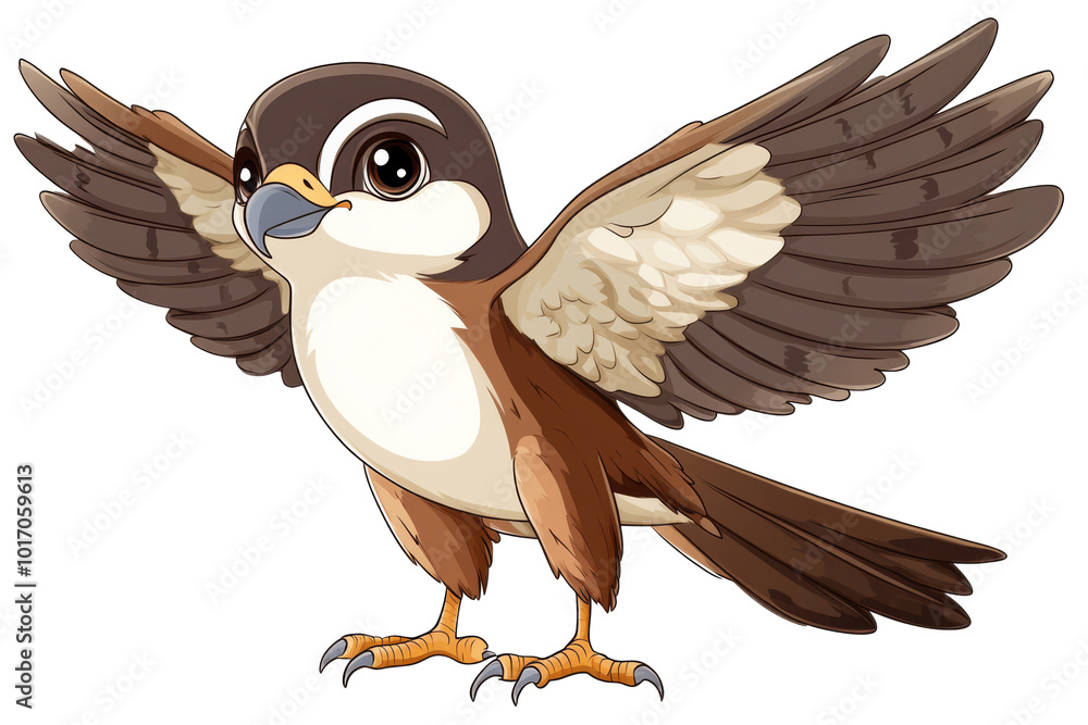 Friendly Falcon Cartoon Illustration for Kids on Transparent Background ...