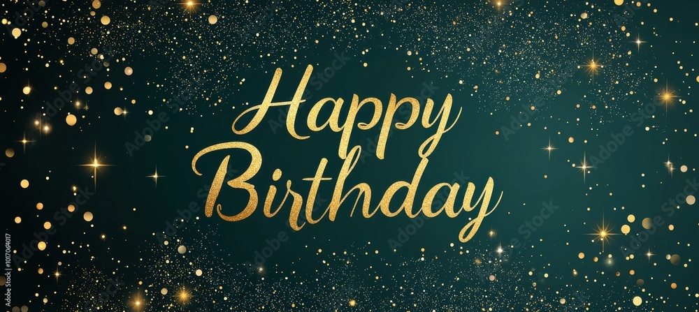 Luxurious Emerald Green and Gold Foil Happy Birthday Card Design for ...