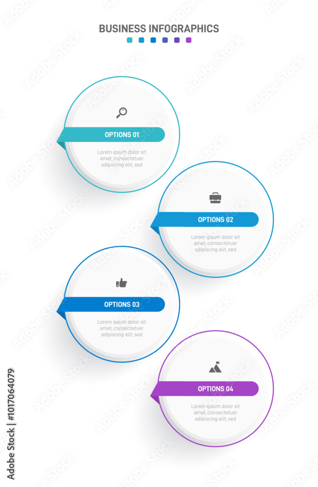 Vertical progress bar featuring 4 arrow-shaped elements, symbolizing ...