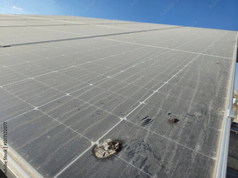 PV modules with dust on it needs to be cleaned, desert areas got sand ...