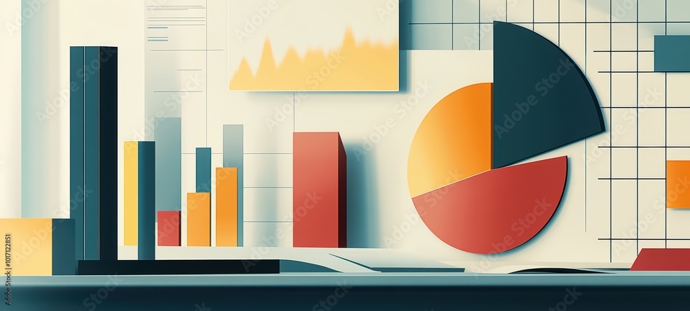 An income and expense report illustration designed for presentations ...