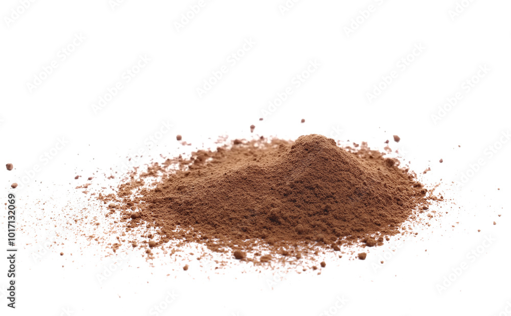 Pile cocoa powder isolated on white background, side view Stock Photo ...