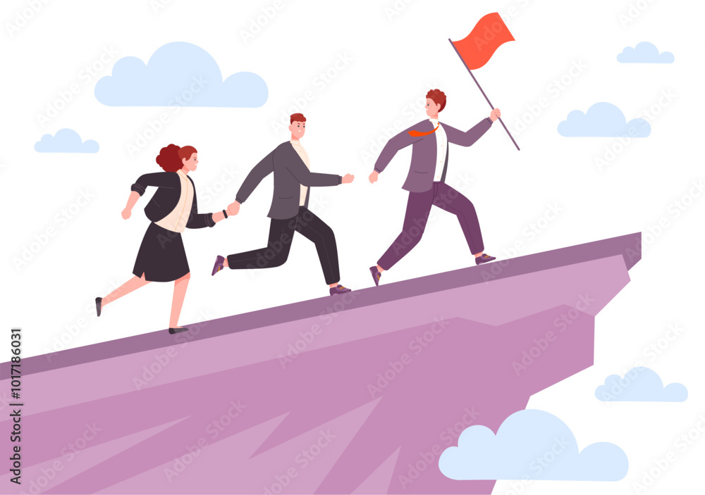 Leader rise top. Businessman organization path to success, business ...