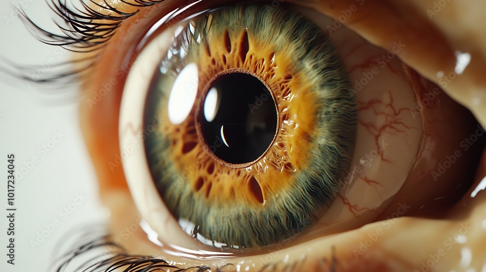 Anatomy of human eye iris and retina ophthalmologist with advanced ...