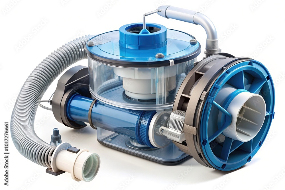 Cutaway View Of A Suction-Side Swimming Pool Vacuum Cleaner With ...