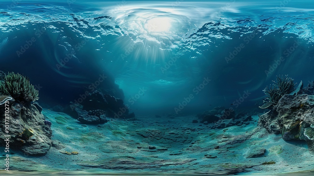Underwater World 8K VR Environment Map: 360-Degree Equirectangular ...