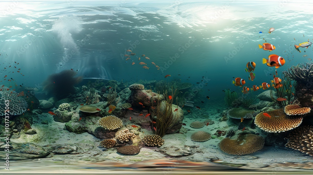 Interactive Underwater Experience: 8K 360-Degree Equirectangular ...