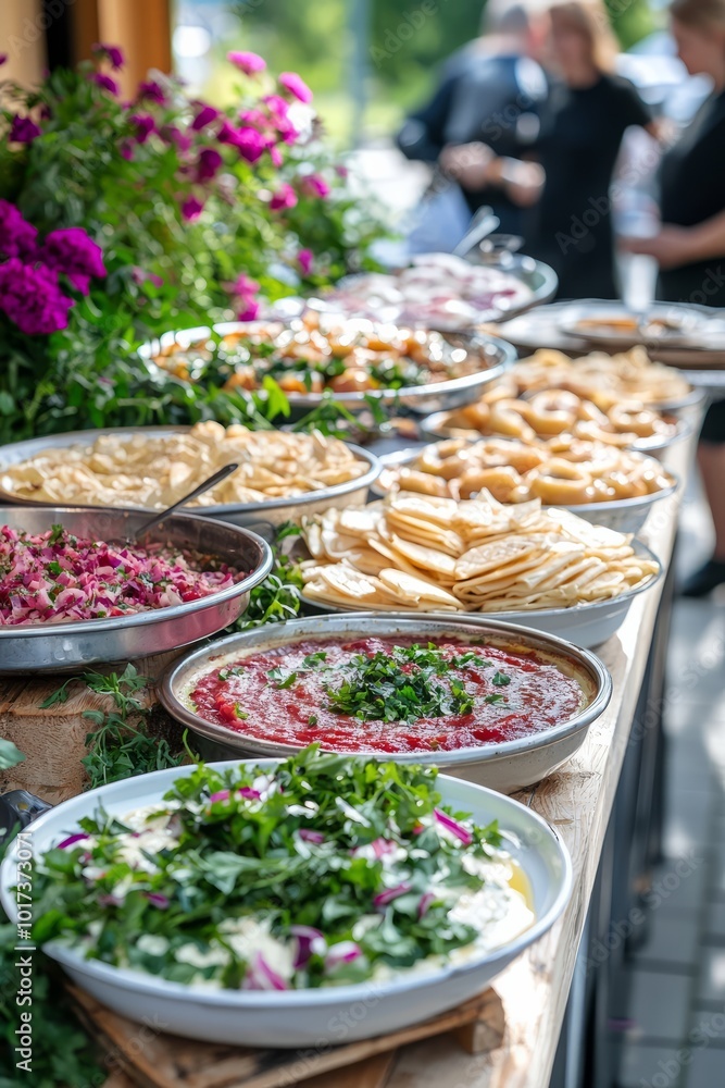 Food festival featuring traditional Russian dishes like borscht and ...
