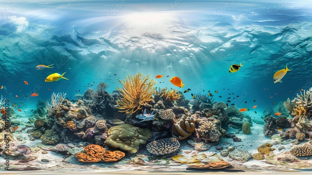Underwater World 8K VR Environment Map: 360-Degree Equirectangular ...