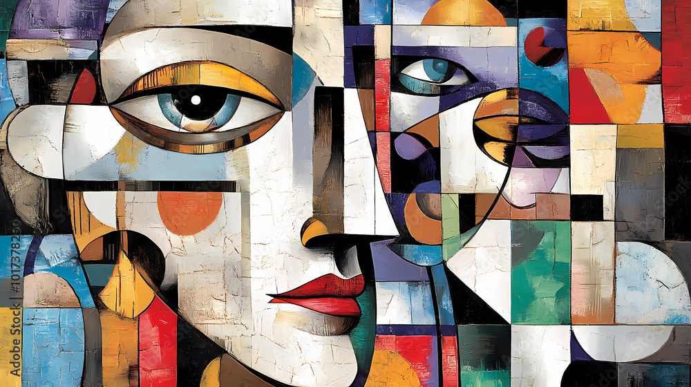 Abstract surreal art in cubism style. Abstract Cubism. Illustration ...