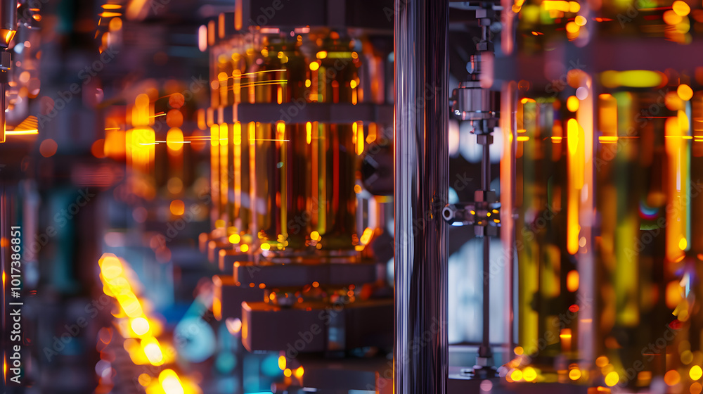 A layered view of fractional distillation inside a refining tower, with ...