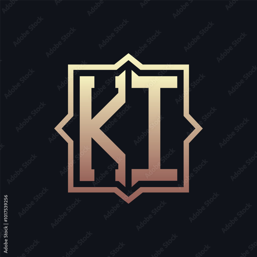 Luxury Initial KI Monogram Logo Design . Elegant Emblem Letter KI Logo ...